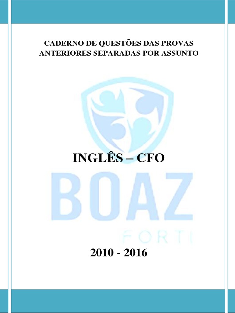 Caderno de Questões CFO - Inglês - Prova de 2010 A 2016 PDF | PDF | Contexto (uso de linguagem ...