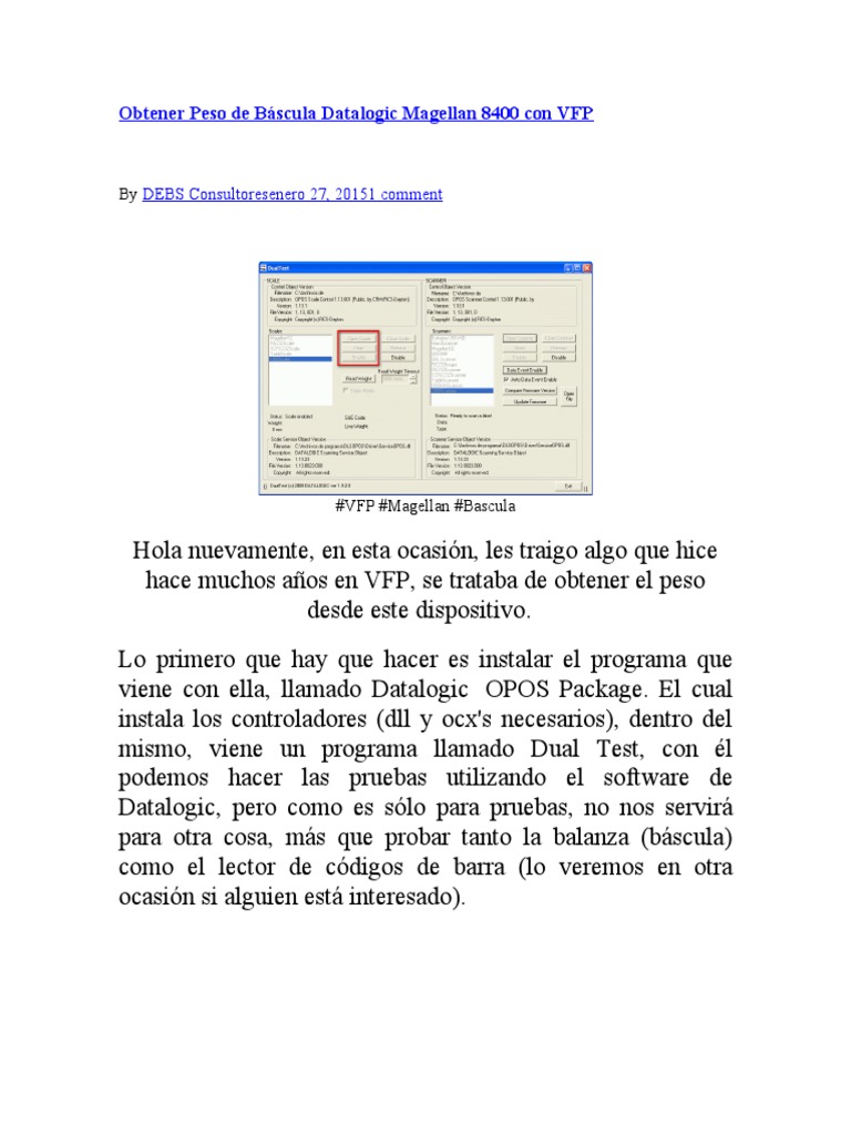 Obtener Peso de Báscula Datalogic Magellan 8400 Con VFP | PDF | Informática