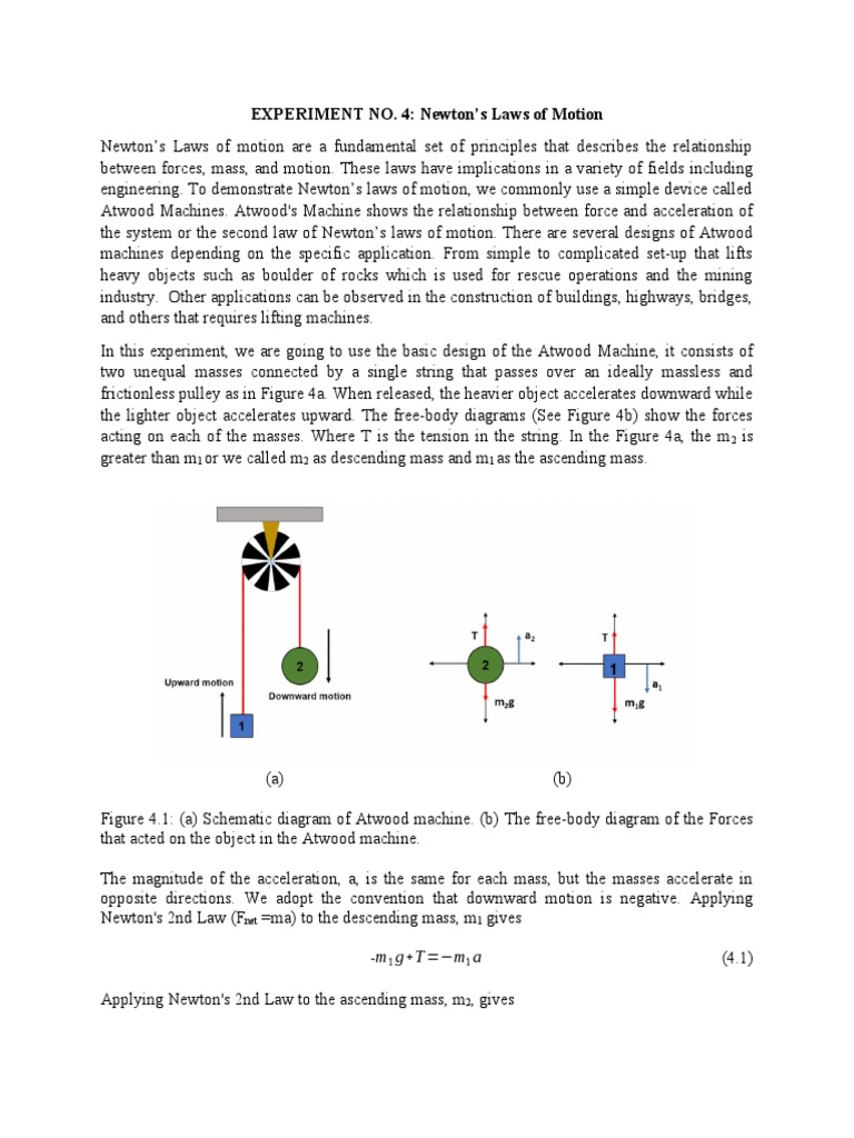 Experiment 4 (Physics For Eng) | PDF | Force | Mass