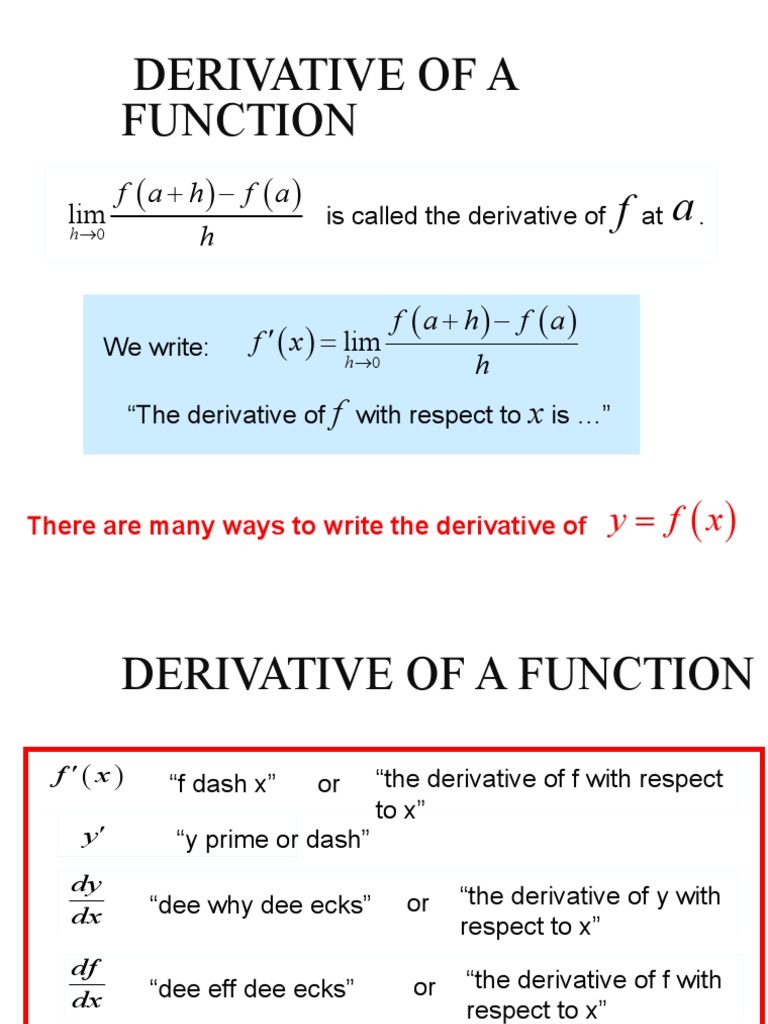 Overview and Proofs of Derivatives | PDF | Trigonometric Functions ...