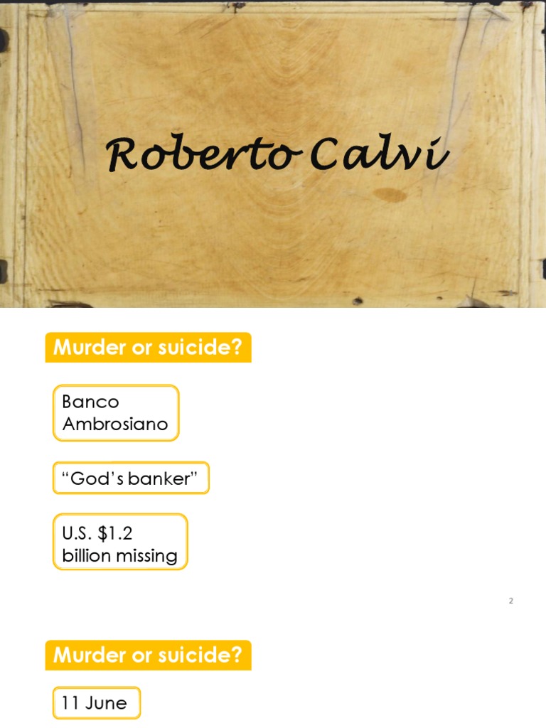 1 6 Roberto Calvi Case | PDF | Mystery, Thriller & Crime Fiction