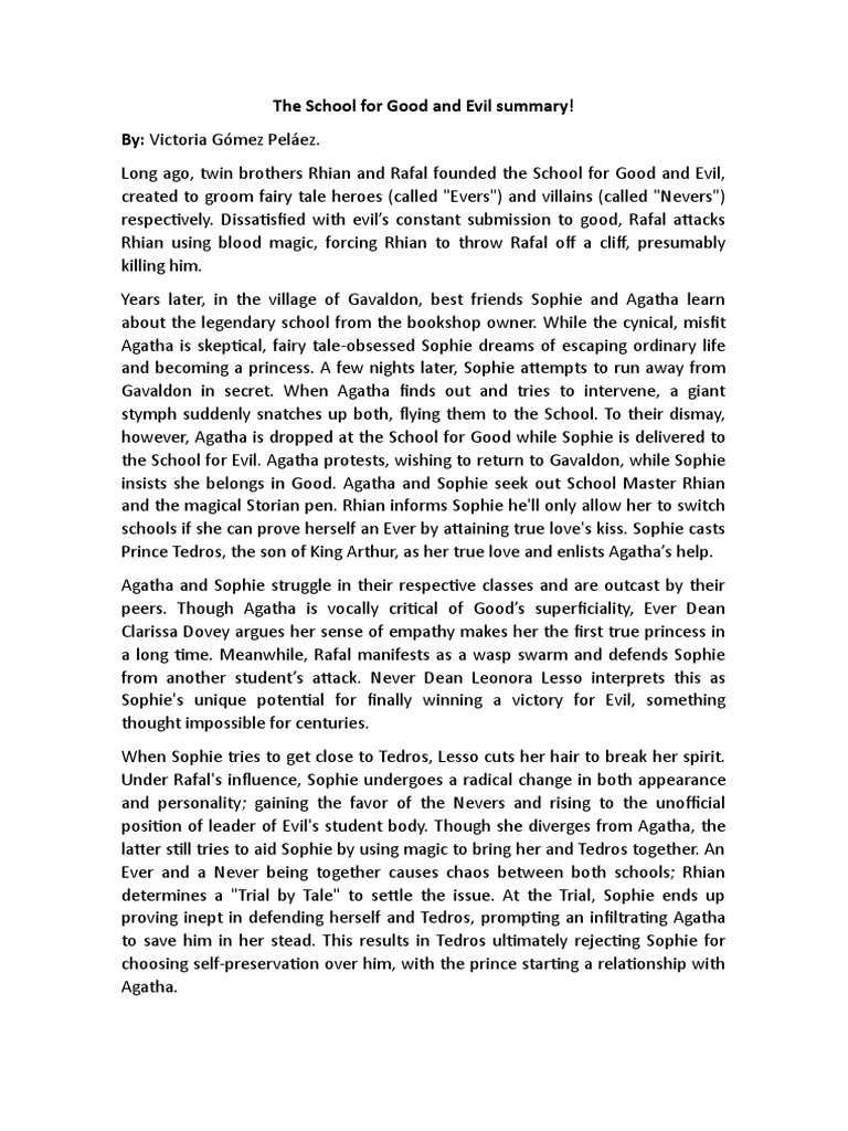 The School For Good and Evil Summary | PDF | Social Science | Poetry