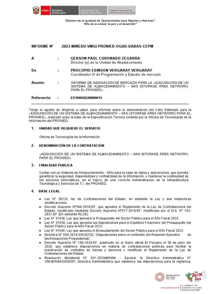 INFORME XXXX 2023 MINEDU VMGI PRONIED OGAD UABAS CEPM | PDF | V Mware ...