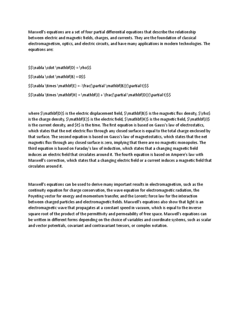 Maxwell | PDF | Science & Mathematics