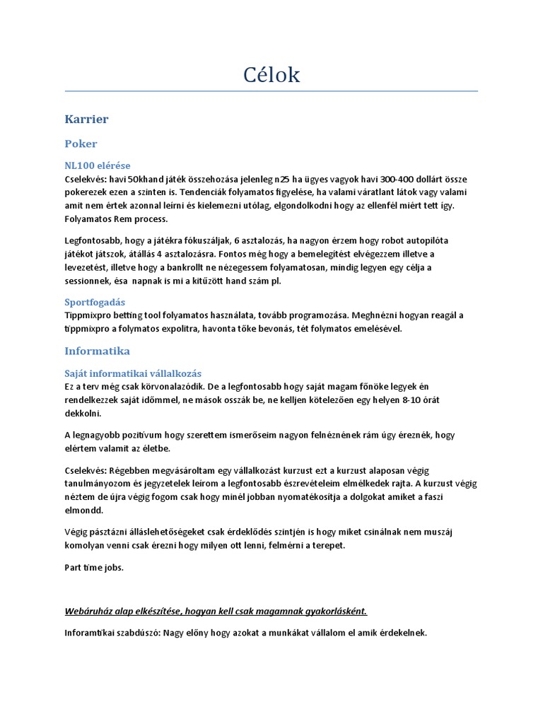 Célok | PDF