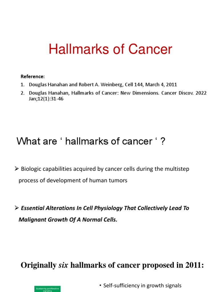 Lecture 5 Hallmarks Cancer | PDF | Angiogenesis | Apoptosis