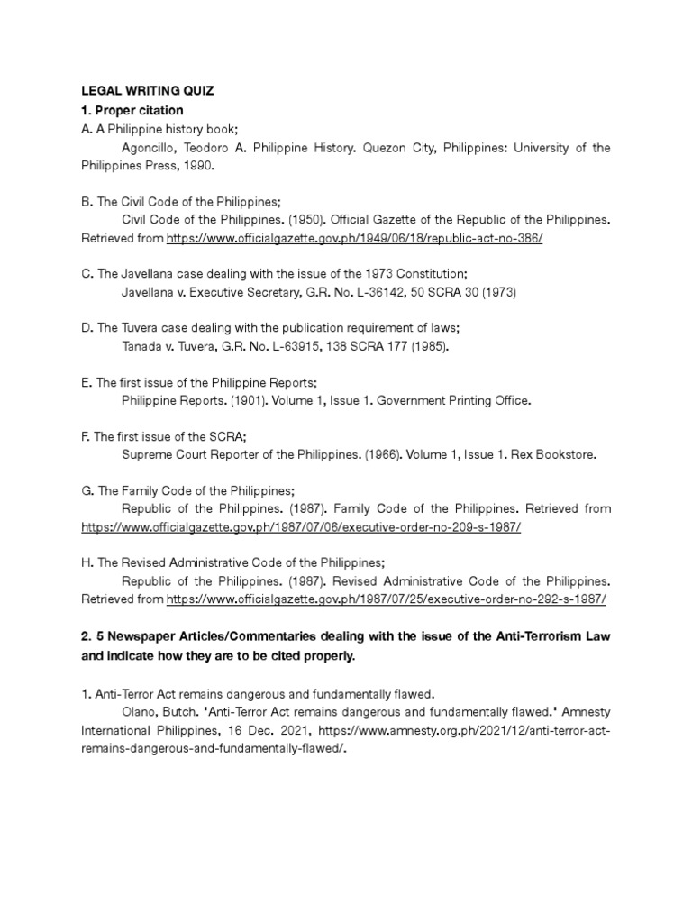 Legal Writing Quiz | PDF | Fair Use | Plagiarism