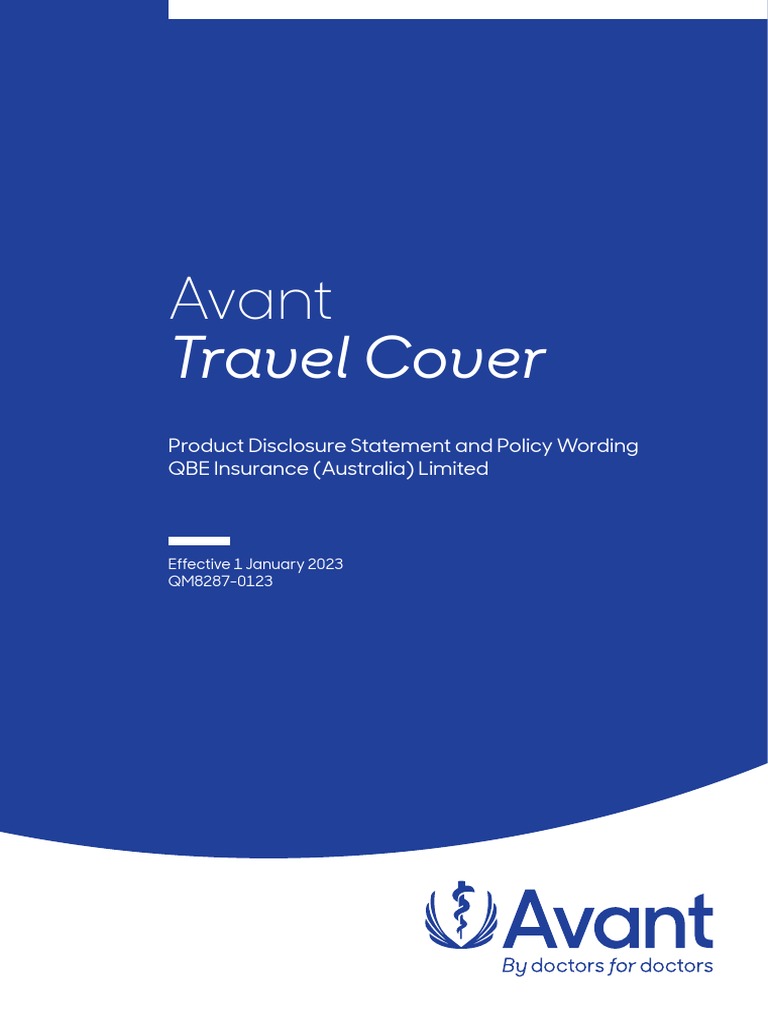Avant Travel Cover PDS Update_v3 2023 | PDF | Insurance | Employment