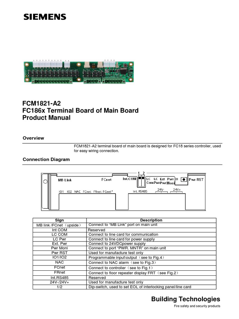 FCM1821-A2 Placa Terminal Da Placa Principal FC186x | PDF | Electrical ...