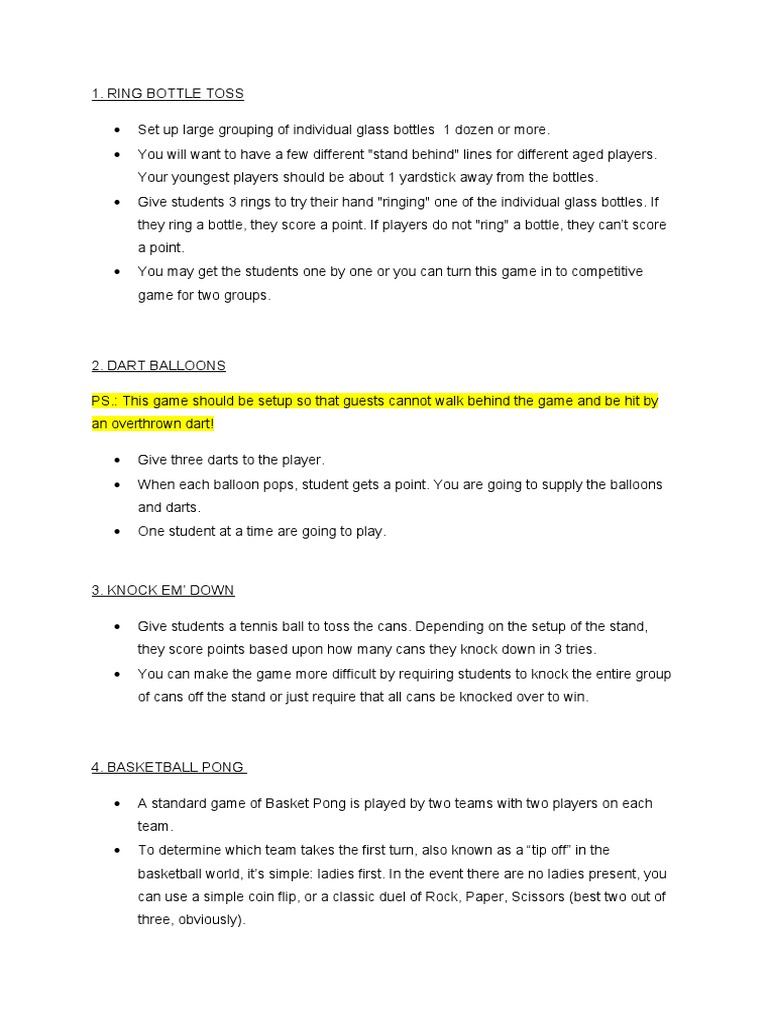 Game Instructions | PDF