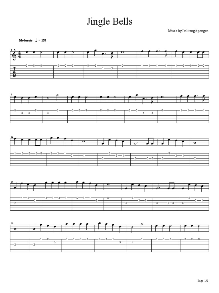 Partitura y letra de Jingle Bells | PDF