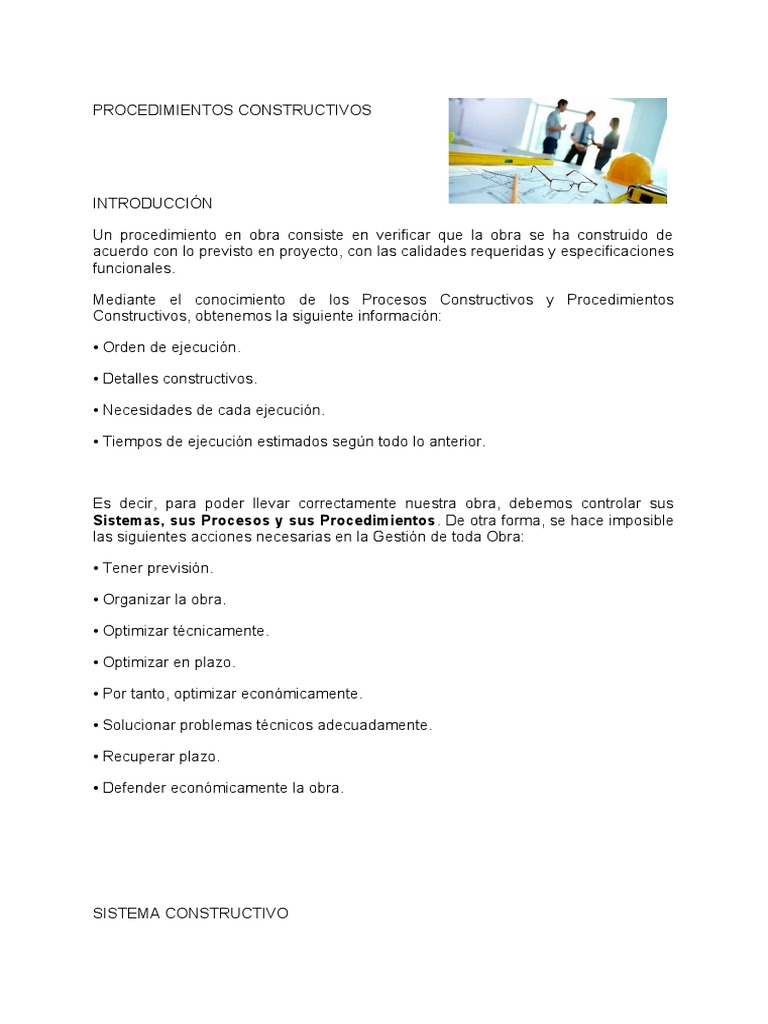Procedimientos Constructivos | PDF | edificio | Diseño