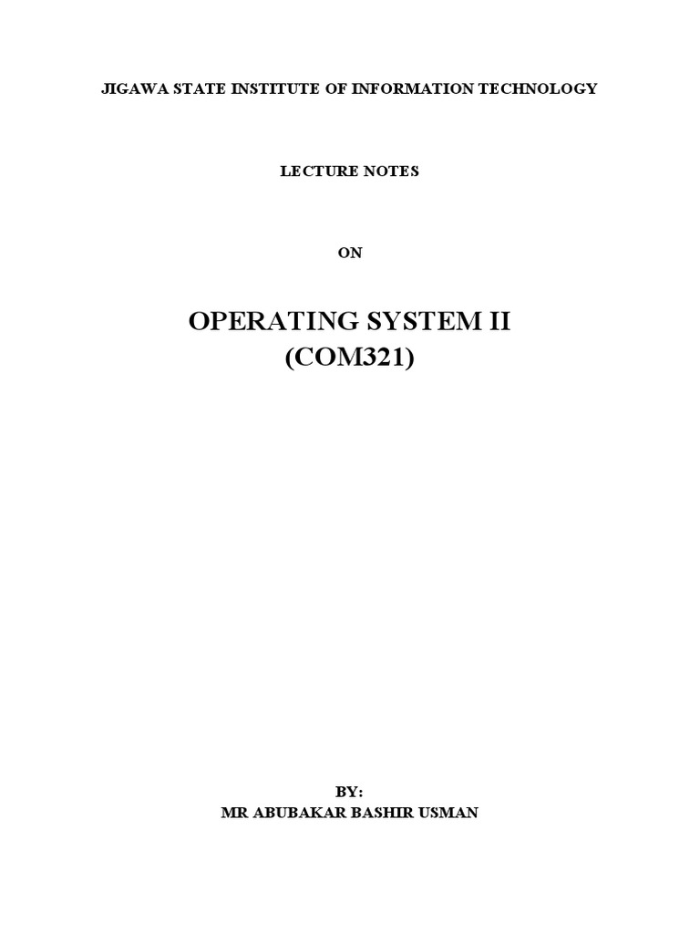 OperatingSystemII Note | PDF | Scheduling (Computing) | Computer Data Storage