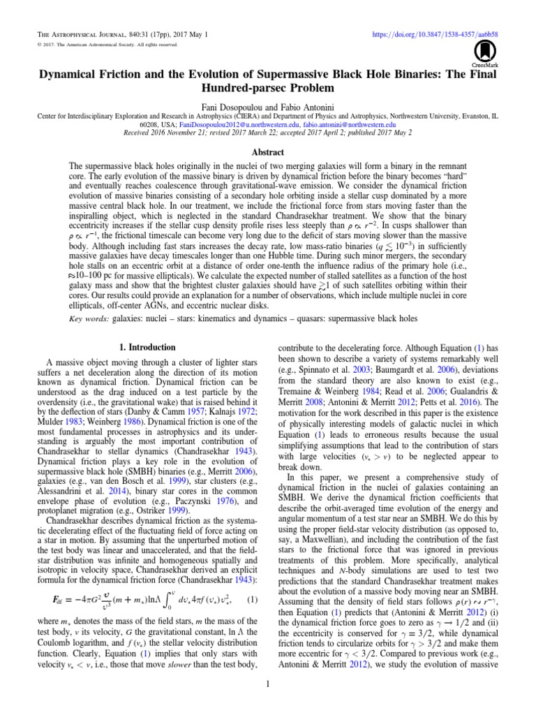 16 - Dynamical Friction and The Evolution of Supermassive Black Hole ...