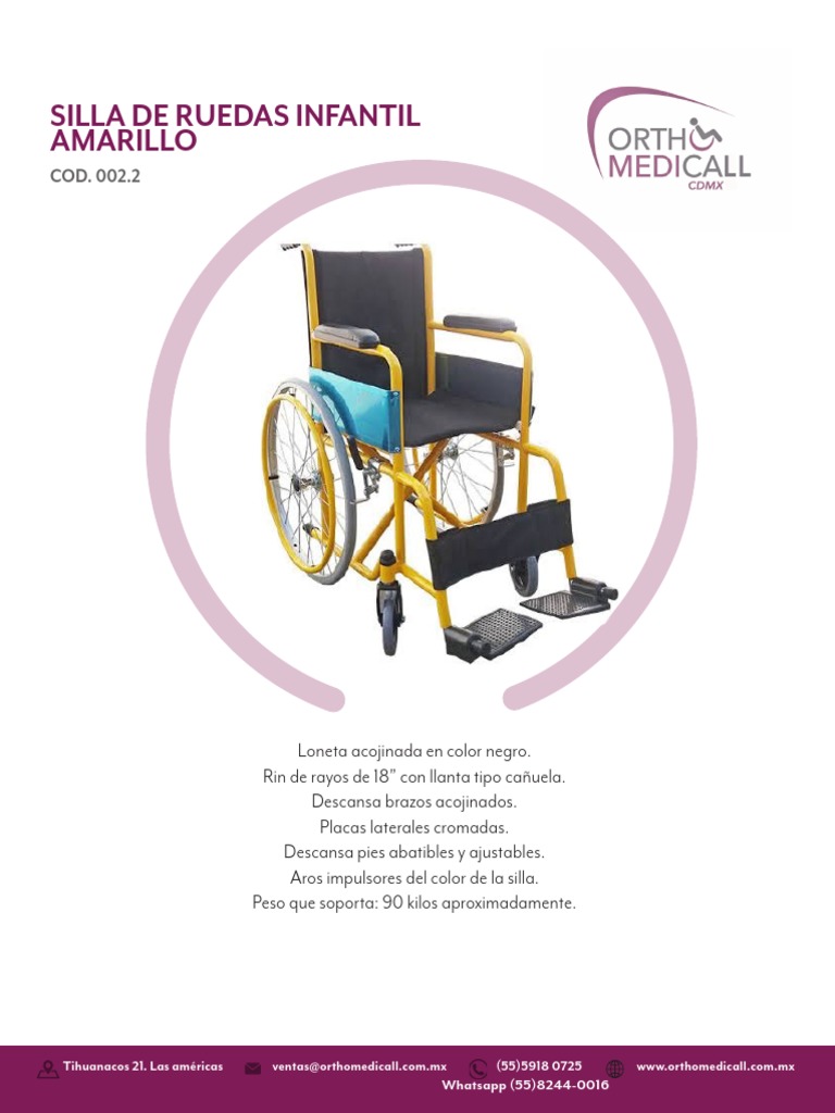FICHA TECNICA Silla de Ruedas Infantil | PDF
