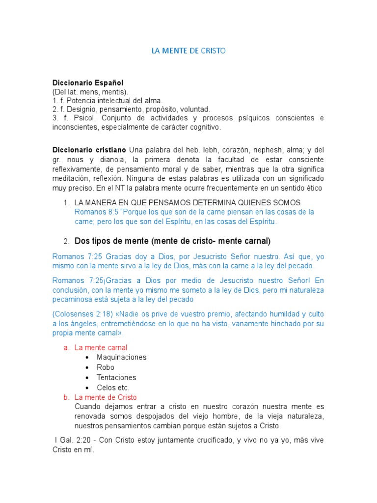 La Mente de Cristo | PDF | Pecado | Jesús