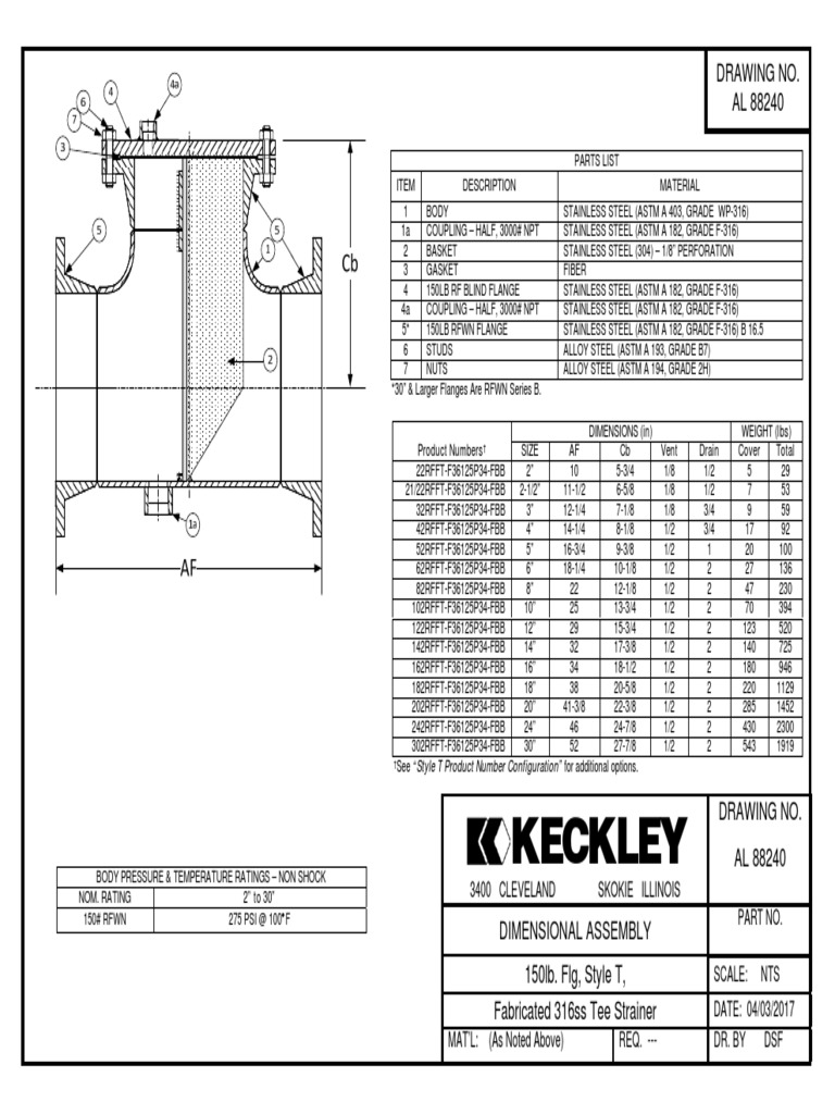Stainless Steel Tee Strainer Specs | PDF | Metals | Civil Engineering