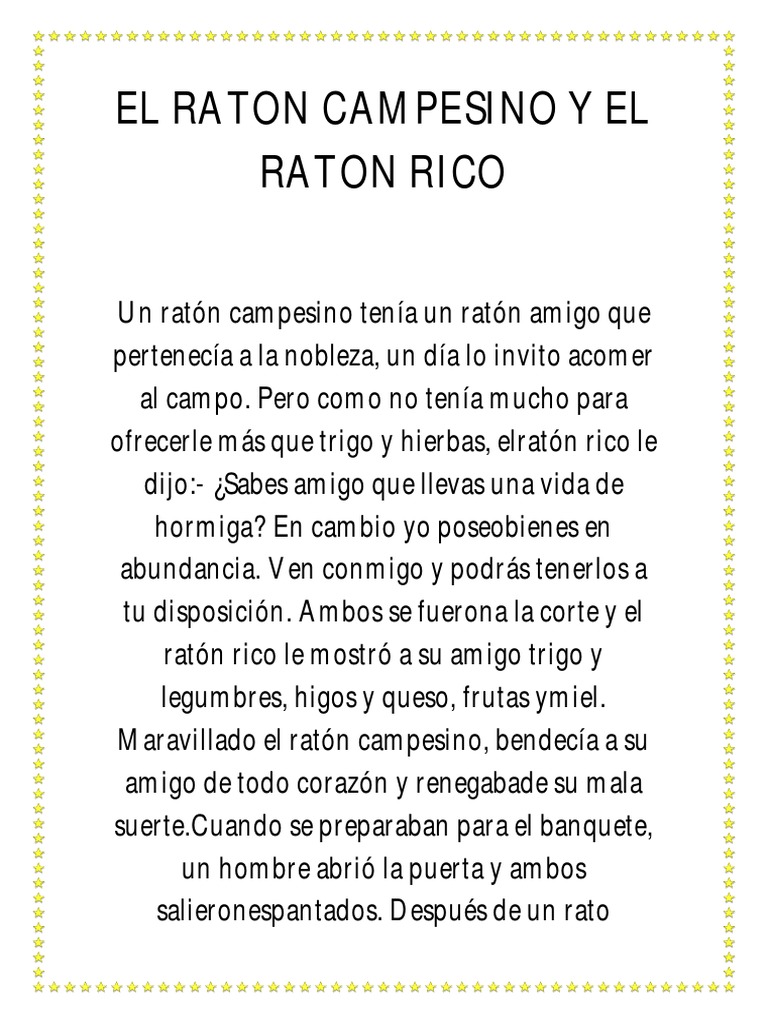 El Raton Campesino y El Raton Rico | PDF