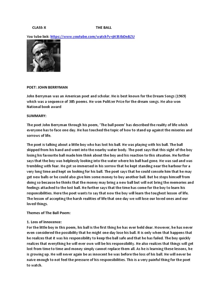 The Ball Poem | PDF | Poetry