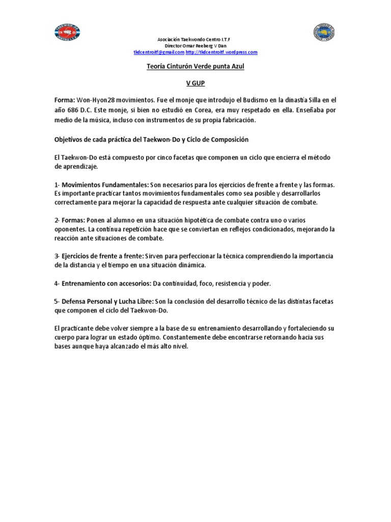 Teoria Cinturon Verde Punta Azul | PDF