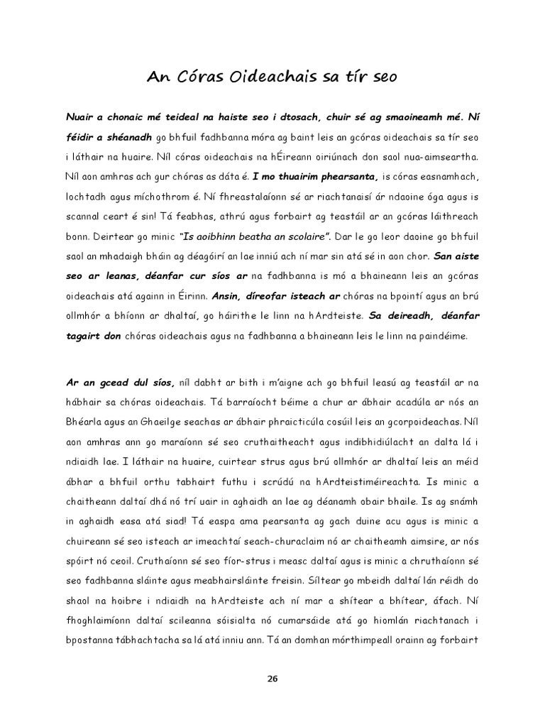 An Córas Oideachais Aiste 2023 | PDF