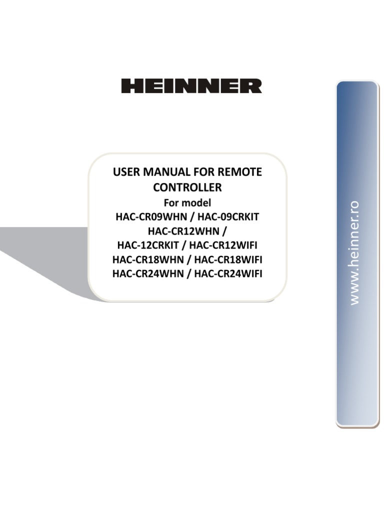 Manual de Utilizare Telecomanda HAC-CR12WIFI 60e5b708677cf | PDF | Remote Control | Air Conditioning