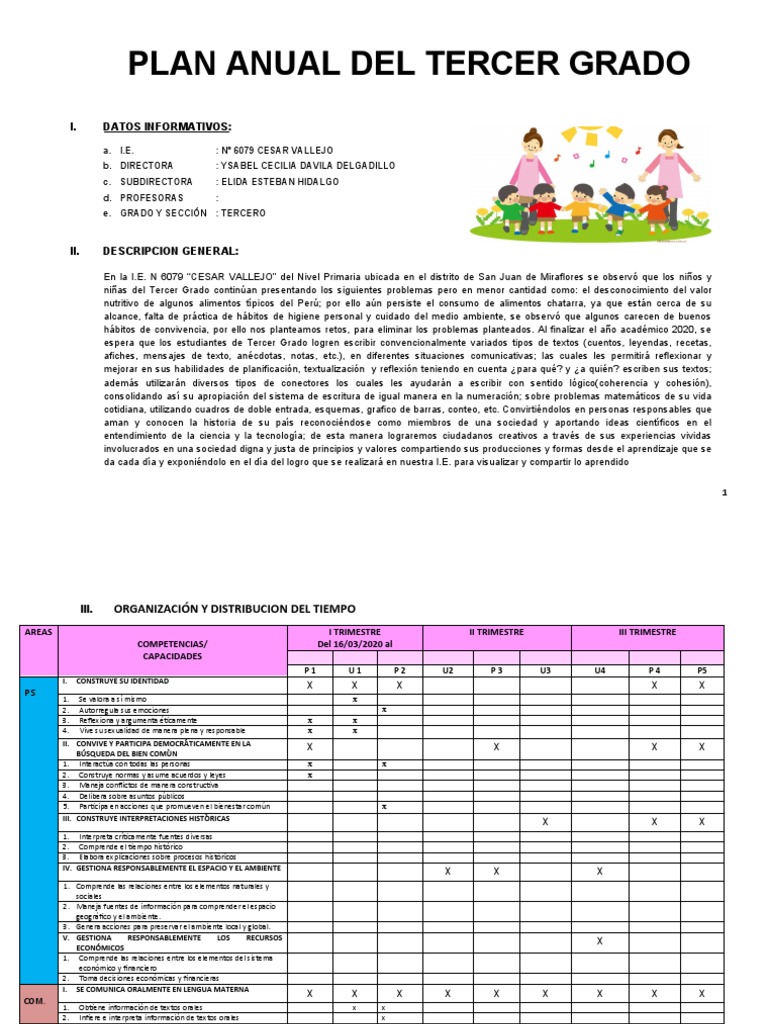 PLAN ANUAL TERCER GRADO | PDF | Aprendizaje | Tecnología de información ...