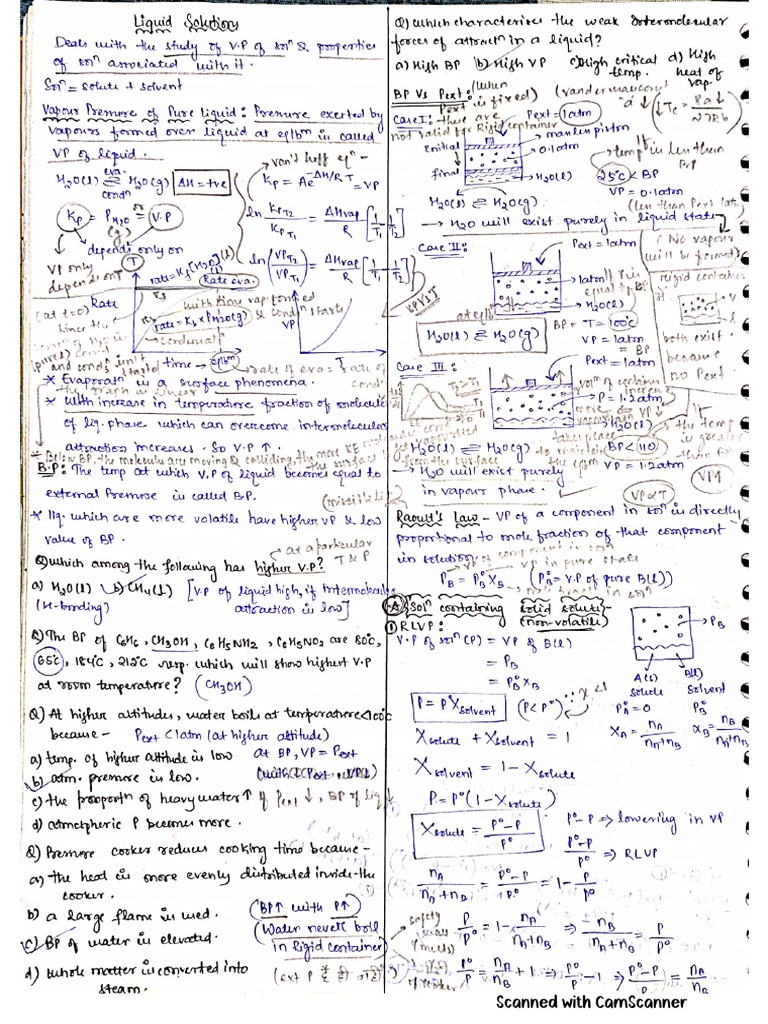 Solution Short Notes | PDF Solution Short Notes | PDF