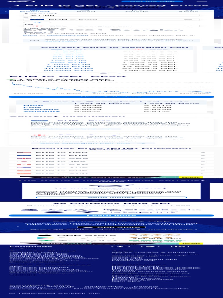 1 EUR To GEL - Euros To Georgian Lari Exchange Rate | PDF | Euro | Currency