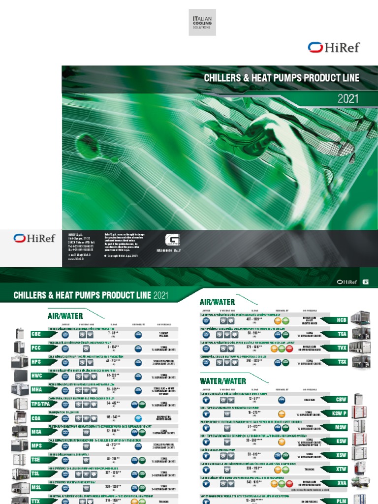 HIREF - Product Overview Chillers 2021 | PDF | Heat Pump | Building ...