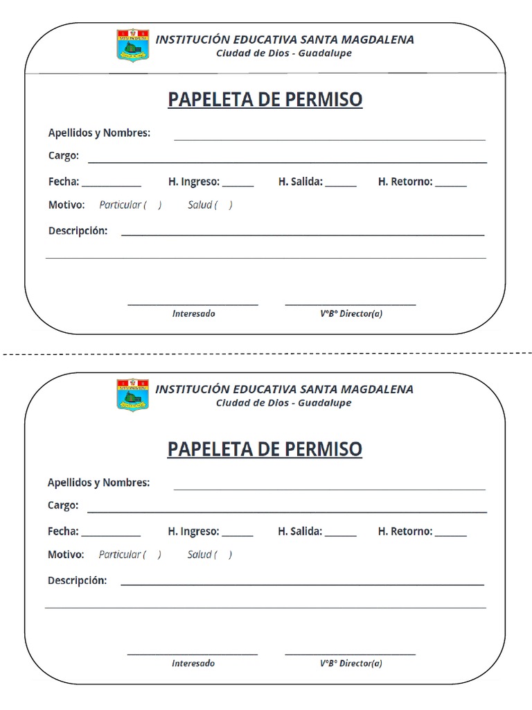 Papeleta de Permiso | PDF