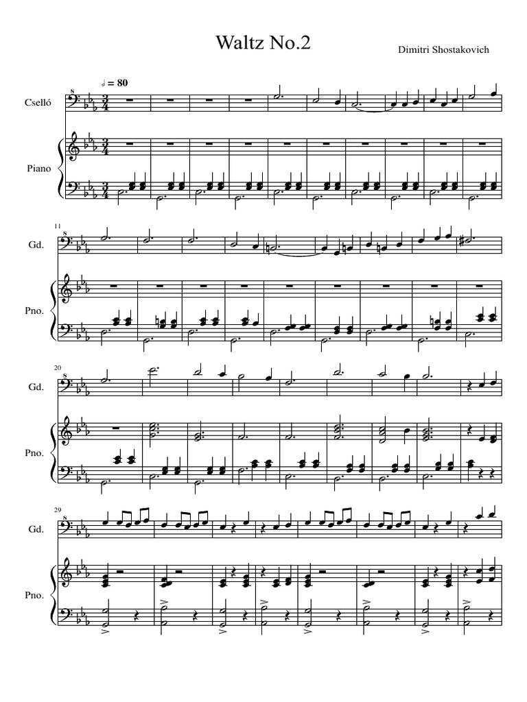 SHOSTAKOVICH Waltz No 2 | PDF
