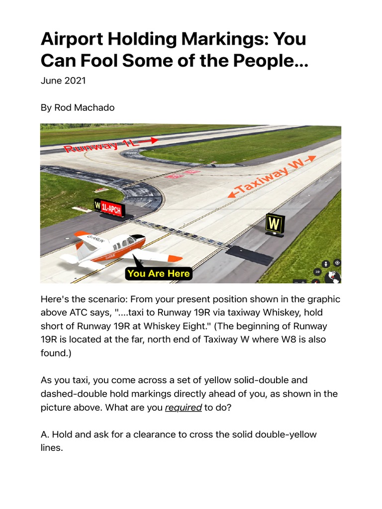 Airport Holding Markings - You Can Fool Some of The People... | PDF ...