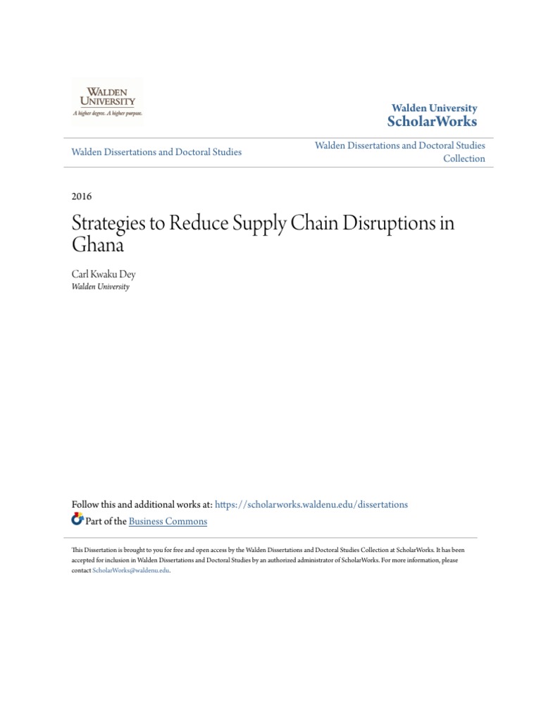 Strategies To Reduce Supply Chain Disruptions in Ghana | PDF | System ...