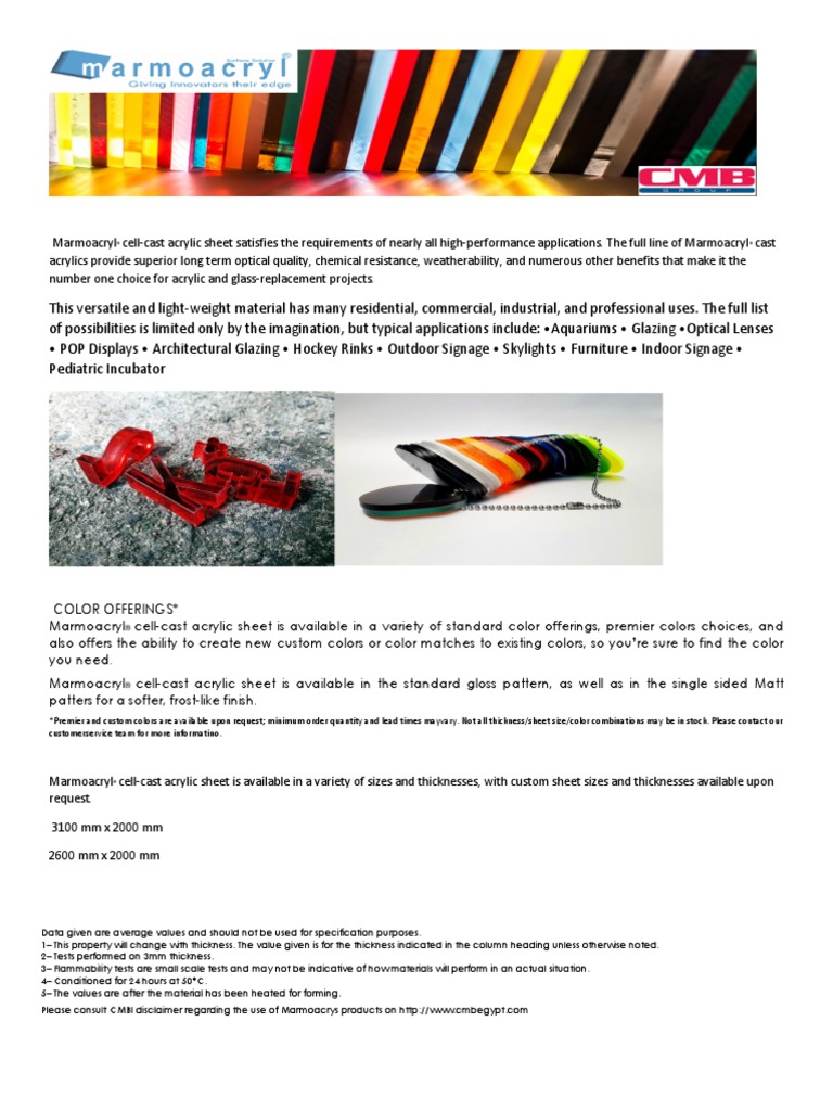 Colored Acrylics | PDF | Poly(Methyl Methacrylate) | Optics