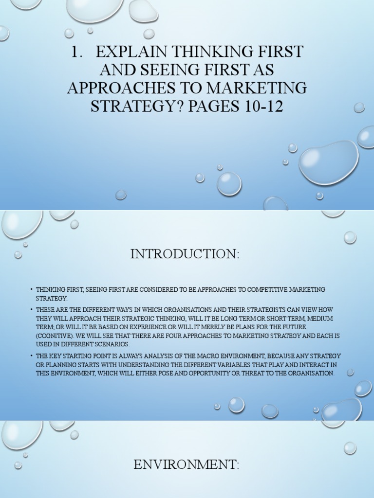 Thinking First and Seeing First Essay 1 | PDF | Insight | Swot Analysis