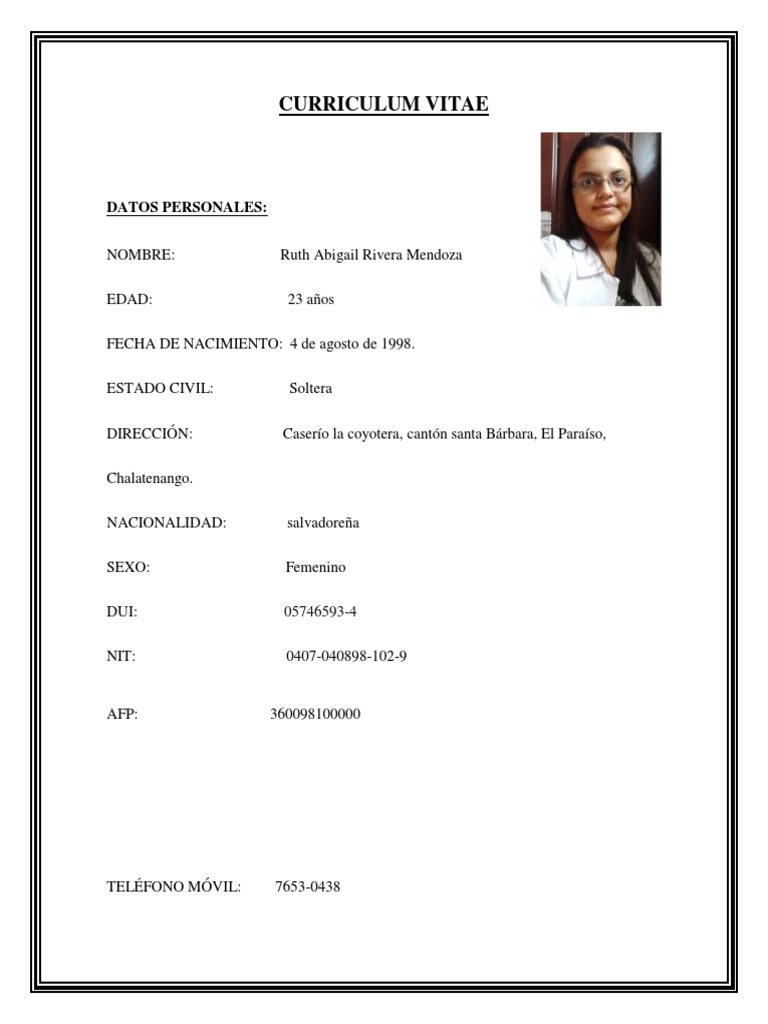 Curriculum Vitae Ruth Abigail Rivera Mendoza | PDF