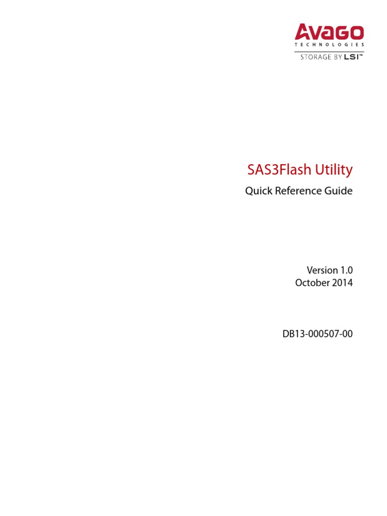 Sas3flash quickRefGuide Rev1-0 | PDF | Bios | Command Line Interface