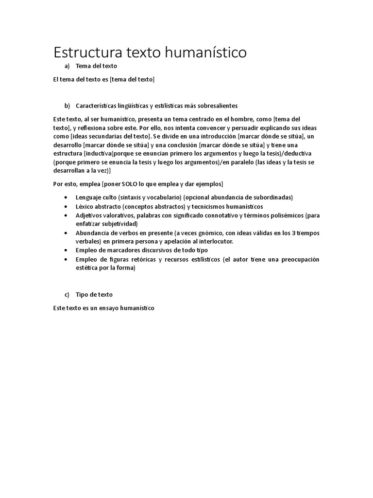 estructura texto humanistico | PDF