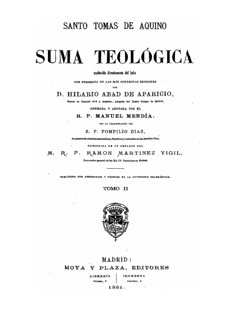 Suma Teologica-Tomo II-Santo Tomas | PDF | Razón | Virtud