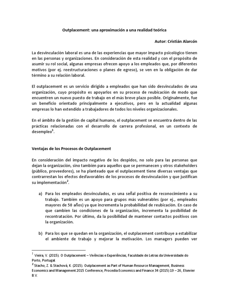 Outplacement | PDF | Iniciativa empresarial | Economias