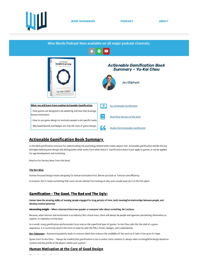 Gamification - Yu-Kai Chou | PDF | Motivation | Motivational