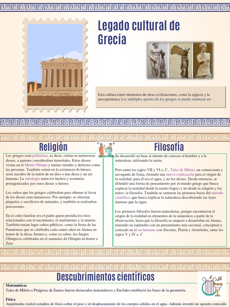 Legado Cultural de Grecia | PDF | Antigua Grecia | Escultura