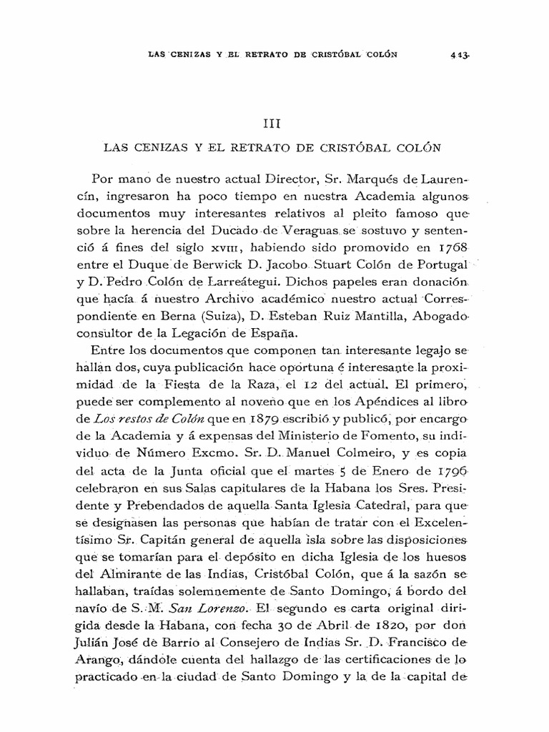 Las Cenizas y El Retrato de Cristobal Colon | PDF | Cristobal colon Las Cenizas y El Retrato de Cristobal Colon | PDF | Cristobal colon
