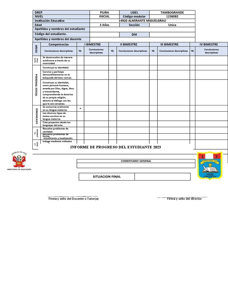 Informe de Progreso Inicial 3 Completo | PDF