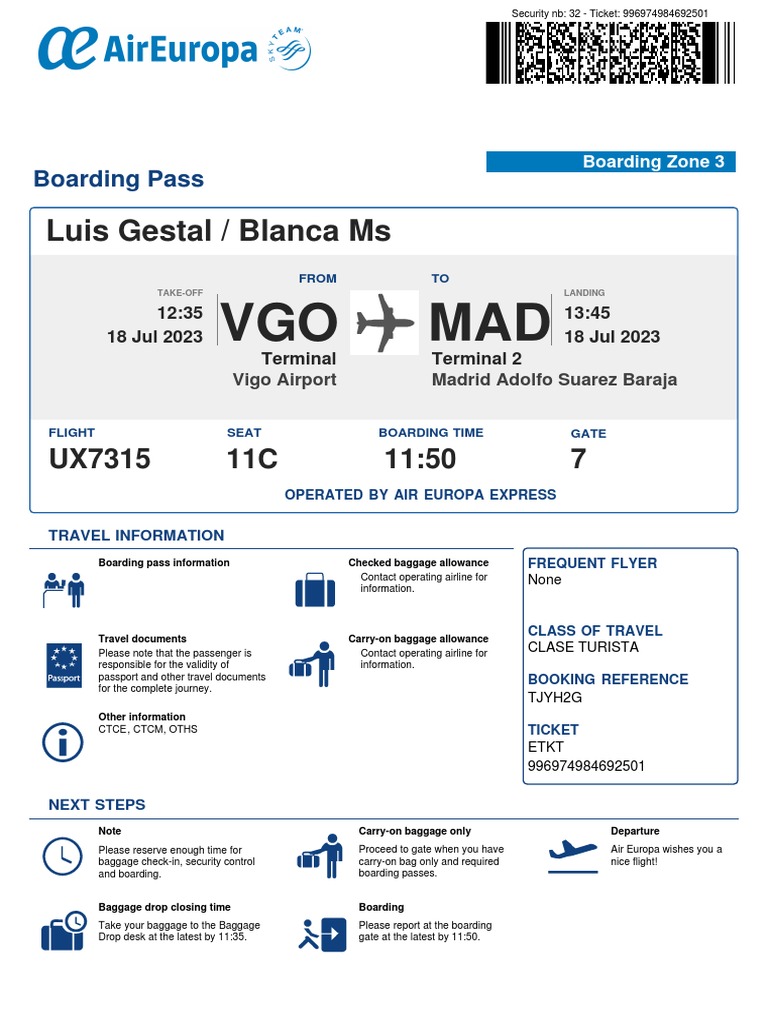 Boarding Pass | PDF | Baggage | Airlines