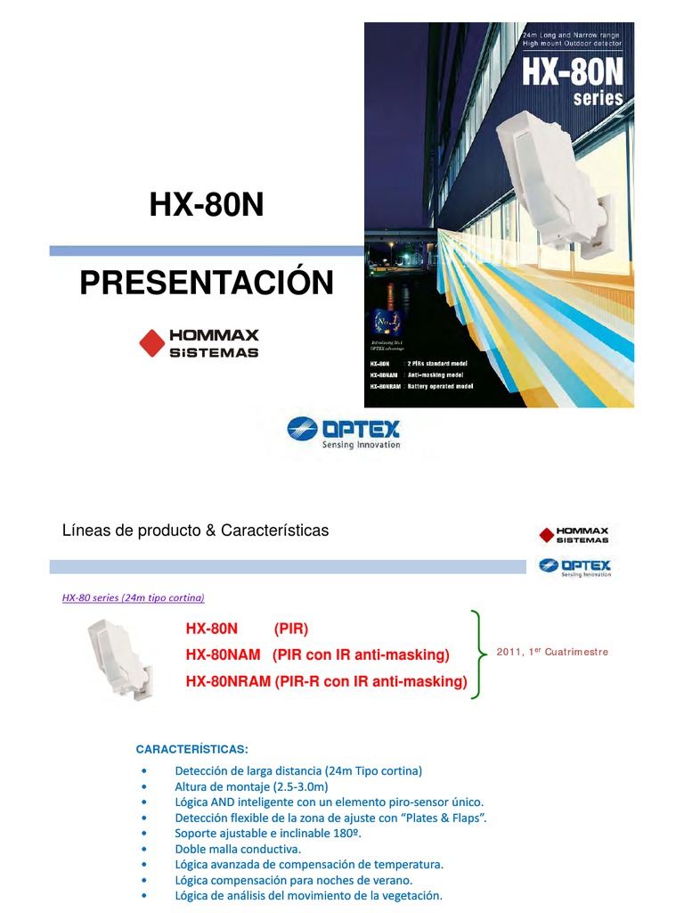Optex HX-80 | PDF | Batería (electricidad) | Diodo emisor de luz
