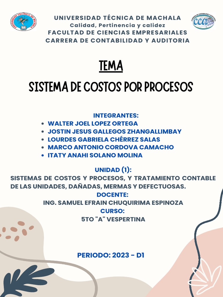 Sistema de Costos Por Procesos | PDF | Business | Costo