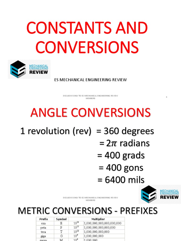 Mechanical Engineering Conversion Guide | PDF | Horsepower | Water