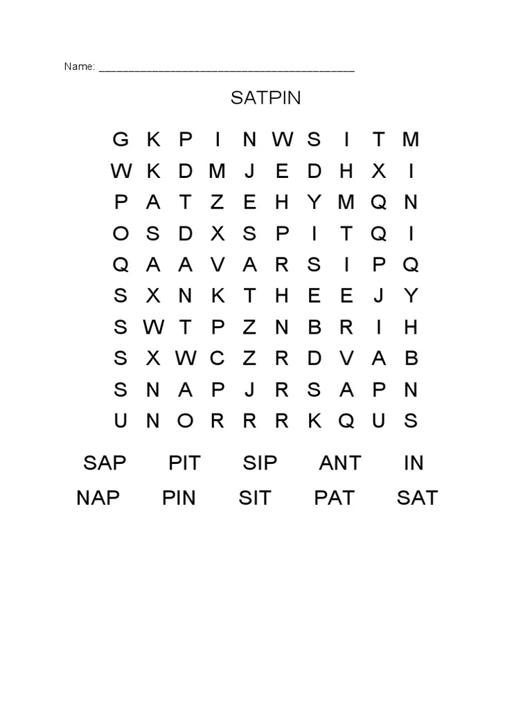 Satpin Wordsearch | PDF